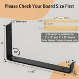 12 Inch Black Shelf Brackets, Heavy Duty Wall Mounting Hardware, 6-Pack ...