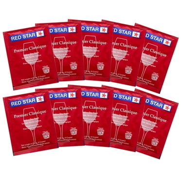 Red Star Champagne Yeast 20 Packs for Wine and Fruit Juice Fermentation ...