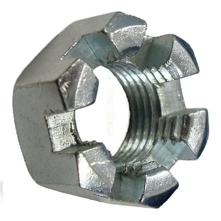 (Qty 1Pc) 1-14 Slotted Hex Nut Zinc Plated 1 Inch X 14 Fine Thread 1 ...