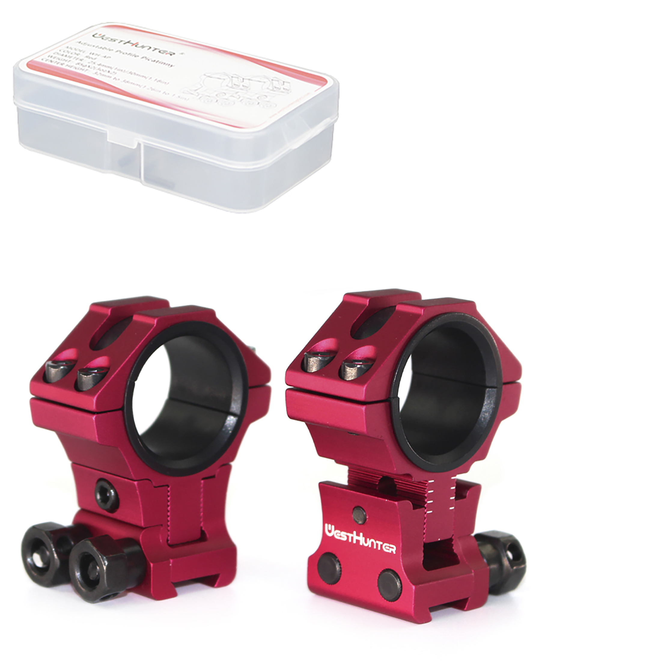 WestHunter WH202 Adjustable Height Dovetail Scope Rings, 1 Inch 30 mm ...