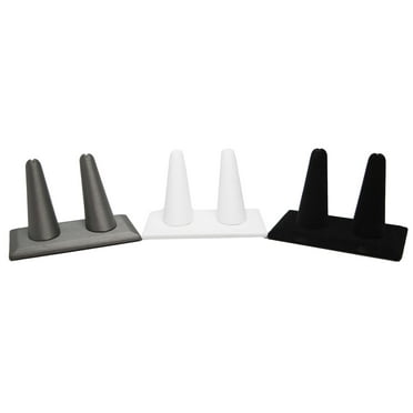 3 Black Velvet Ring Finger Jewelry Holder Showcase Display Stands ...
