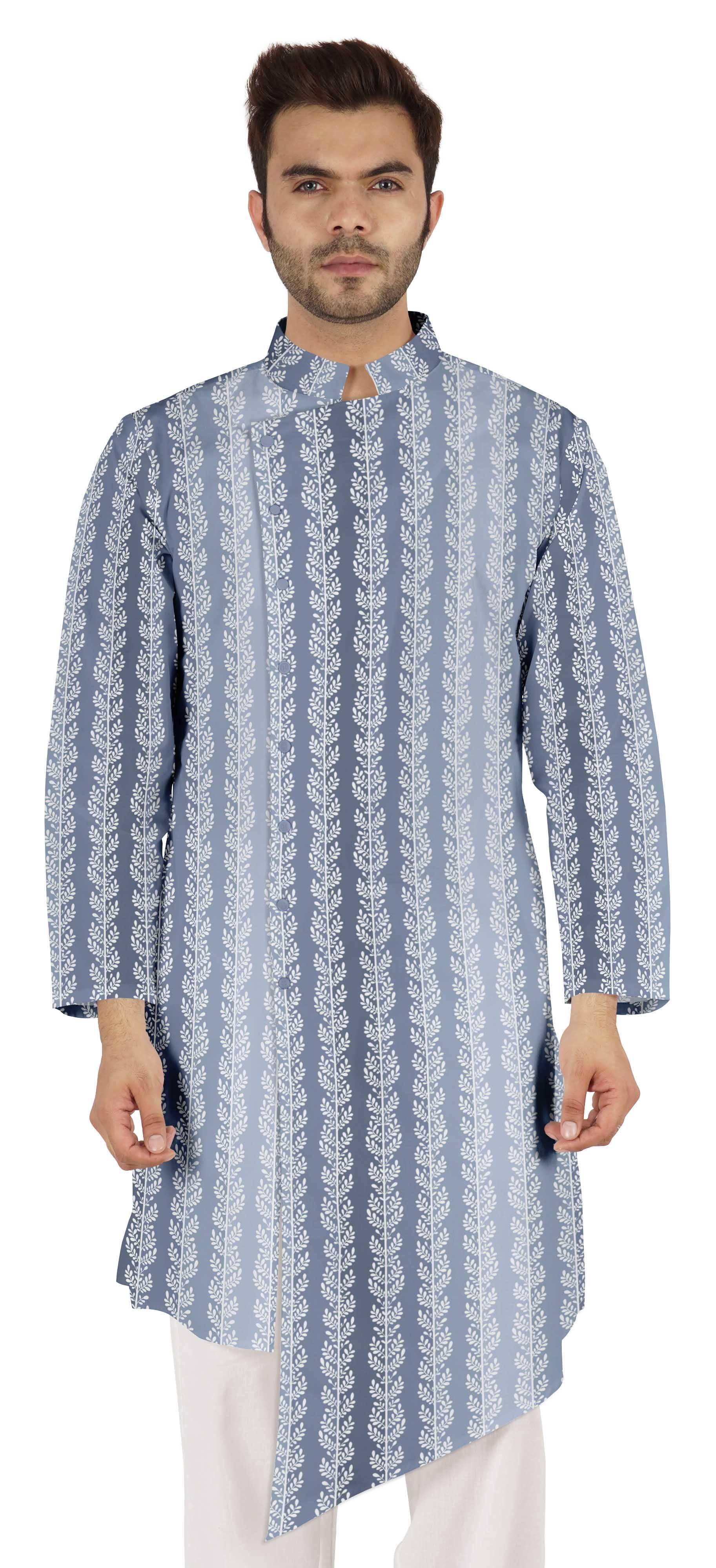 Atasi Indian Designer Kurta For Mens Casual Traditional Printed Ethnic ...