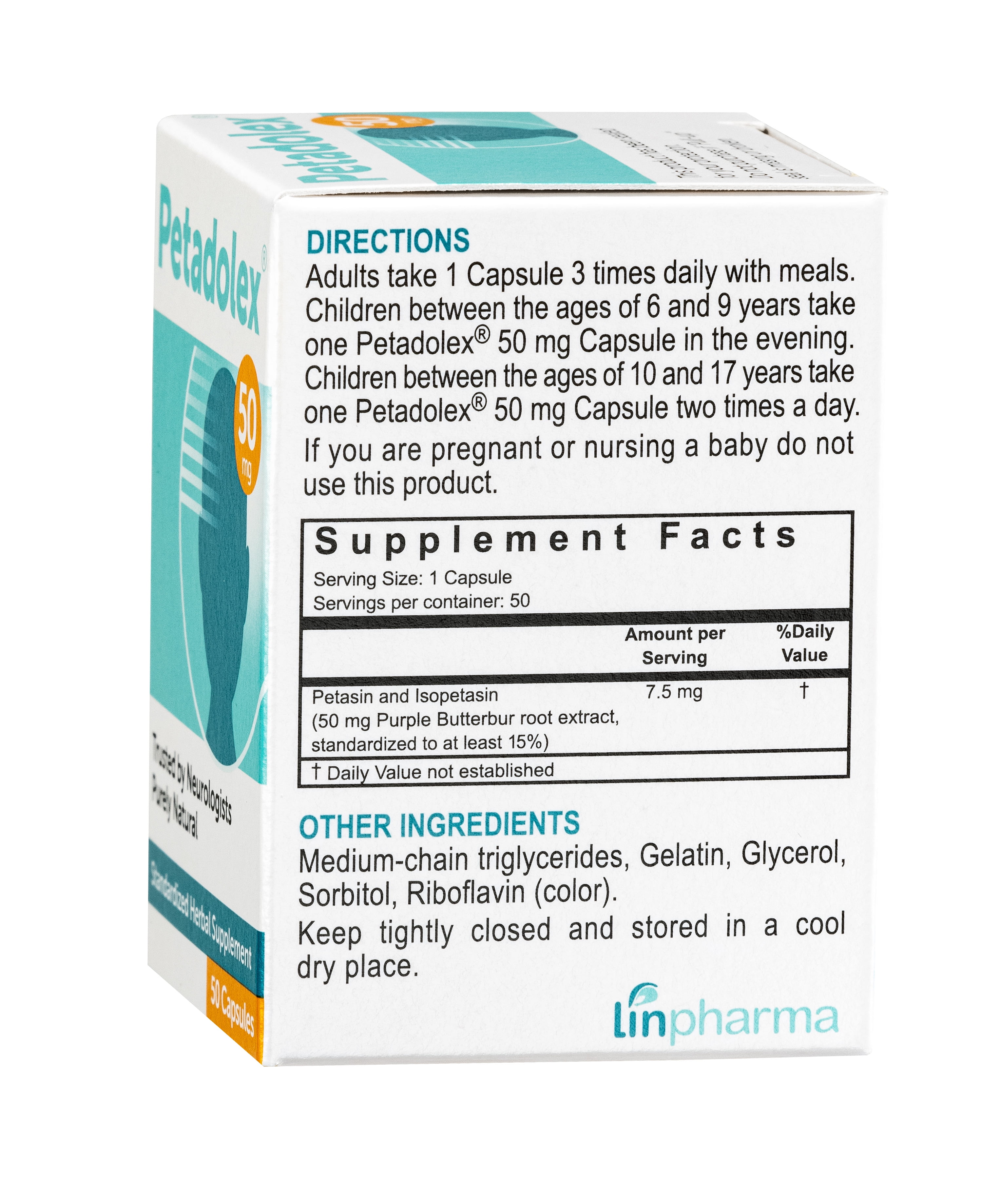 Buy Linpharma Petadolex 50 mg patented PA-free butterbur root extract ...