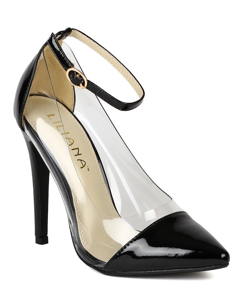 Liliana Olga-1A New Women Patent Lucite Pointy Toe Stiletto Heel Pump ...