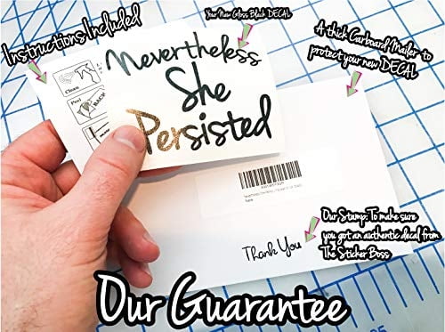 Sin embargo, ella persistió en la calcomanía de 4 "" Vinyl Motivational ...