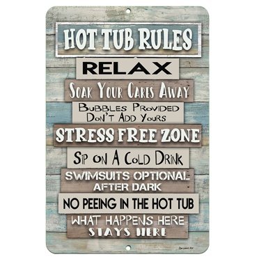 Dyenamic Art Pool Rules Metal Pool Sign Blue Outoor Aluminum Decor ...