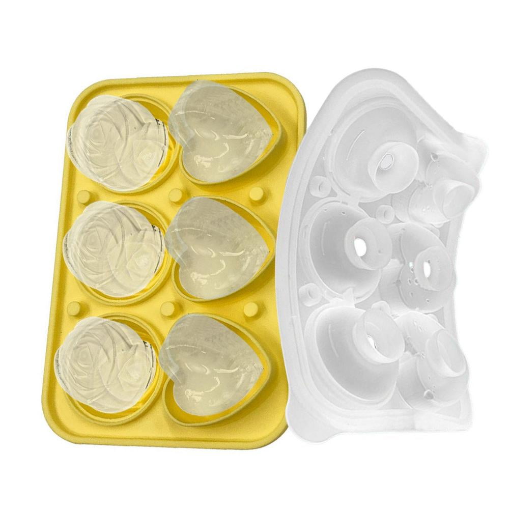 Tohuu Ice Ball Maker Mold 6 Cavity Flower Ice Cube Mold Heart Rose ...