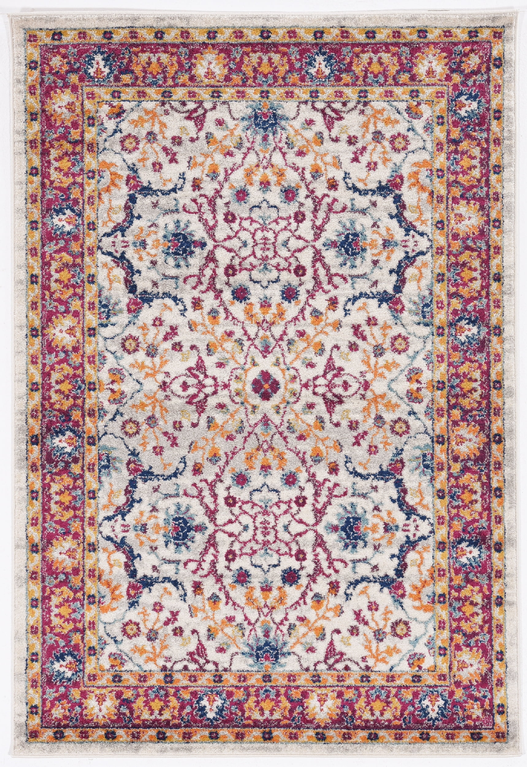 Shiraz Sabine Ivory/Raspberry Rug, Multiple Sizes - Walmart.com