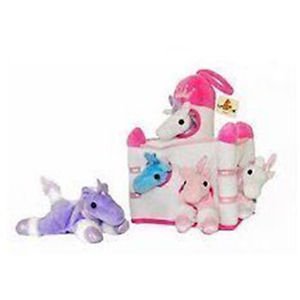 Plush Unicorn Castle with Animals - Five (5) Stuffed Animal Unicorns in ...