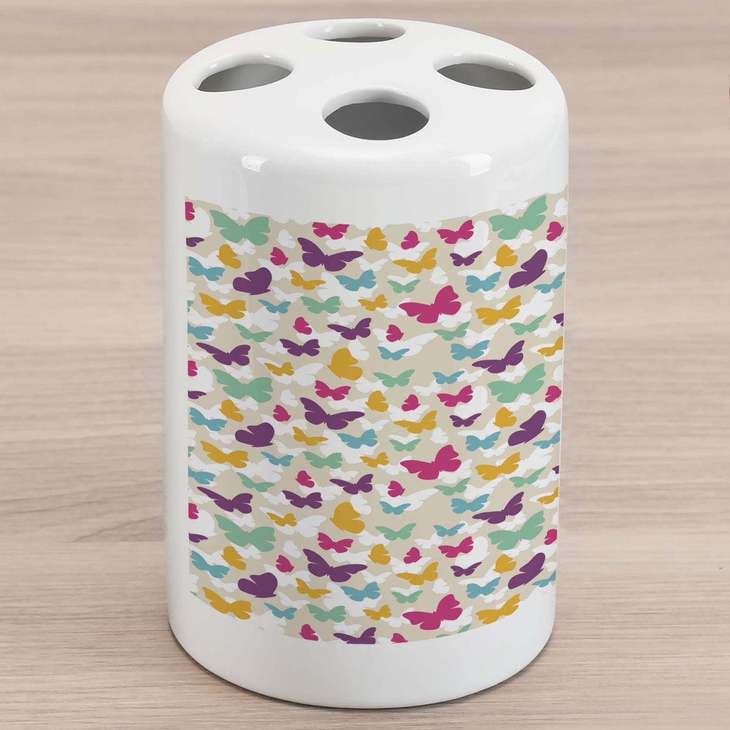 Butterfly Ceramic Toothbrush Holder, Colorful Flying Butterfly ...