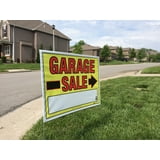 Sunburst Systems 3925 Large Double-Sided Garage Sale Sign with Metal U ...