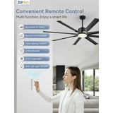 Zardon 72 in Large Ceiling Fans with Light and Remote, Modern Ceiling ...