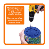 Hum Flowerpots, 3 Plastic, 8.5 inch Plant Pots with 3 Saucers, Multi ...