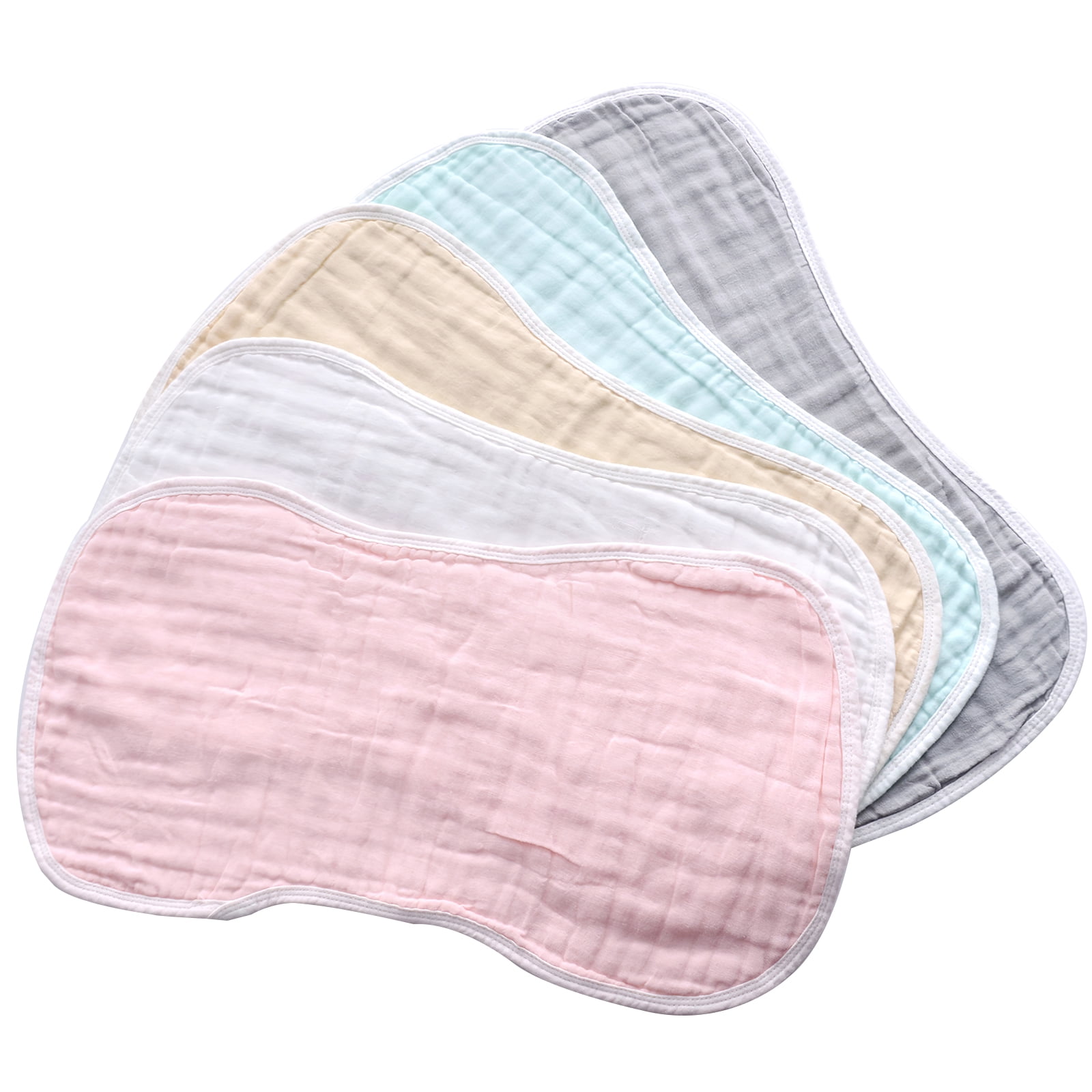 Onever 5pcs Burp Cloths Skin-Friendly Burp Bibs Washable Newborn ...