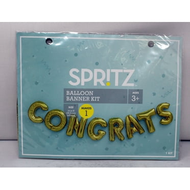 "CONGRATS" Foil Letter Balloon Banner, Silver, 14in - Walmart.com
