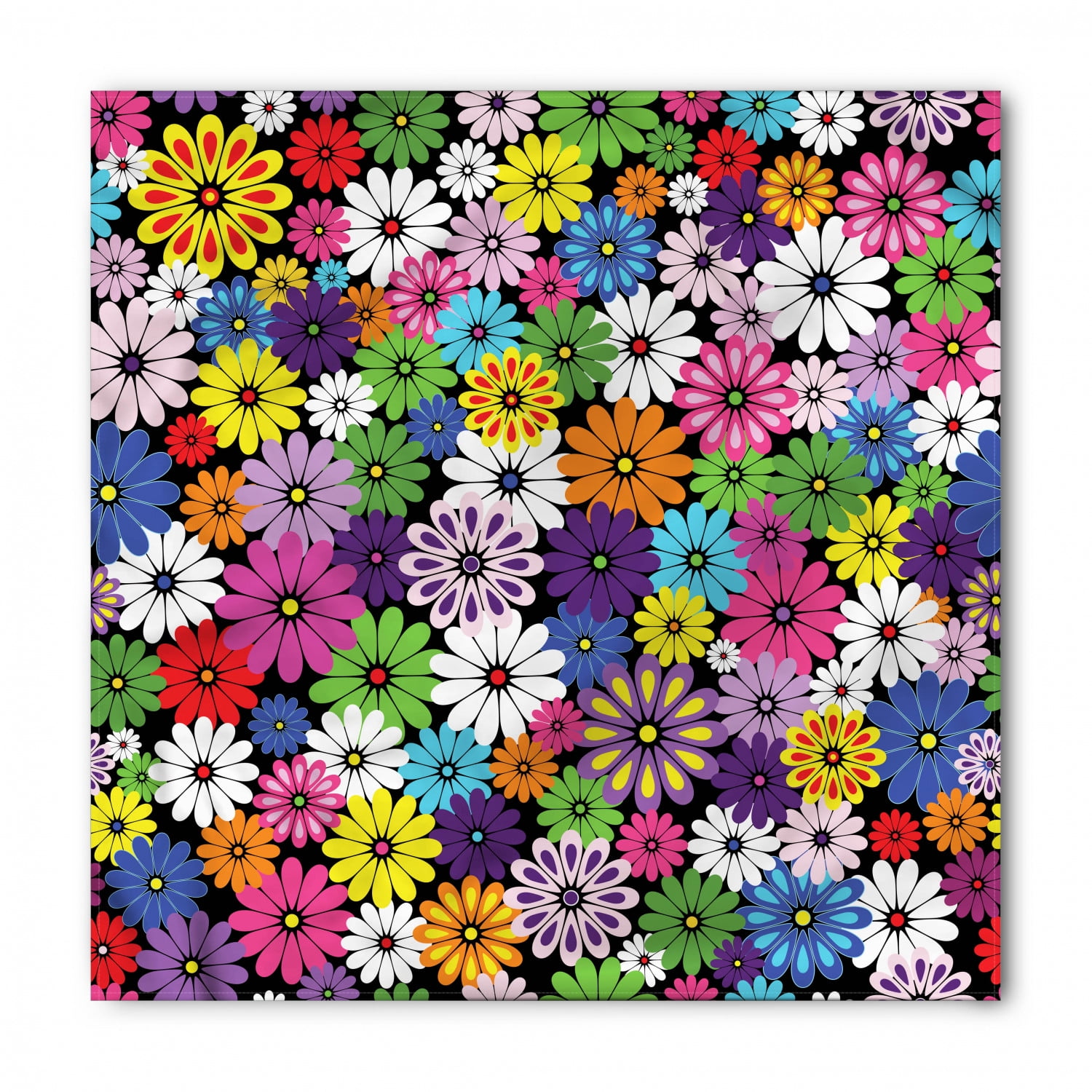 Flower Bandana, Floral Vivid Daisies, Unisex Head and Neck Tie, by ...