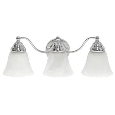 Lalia Home 3 Light Metal and Opaque White Glass Shade Vanity with Round ...