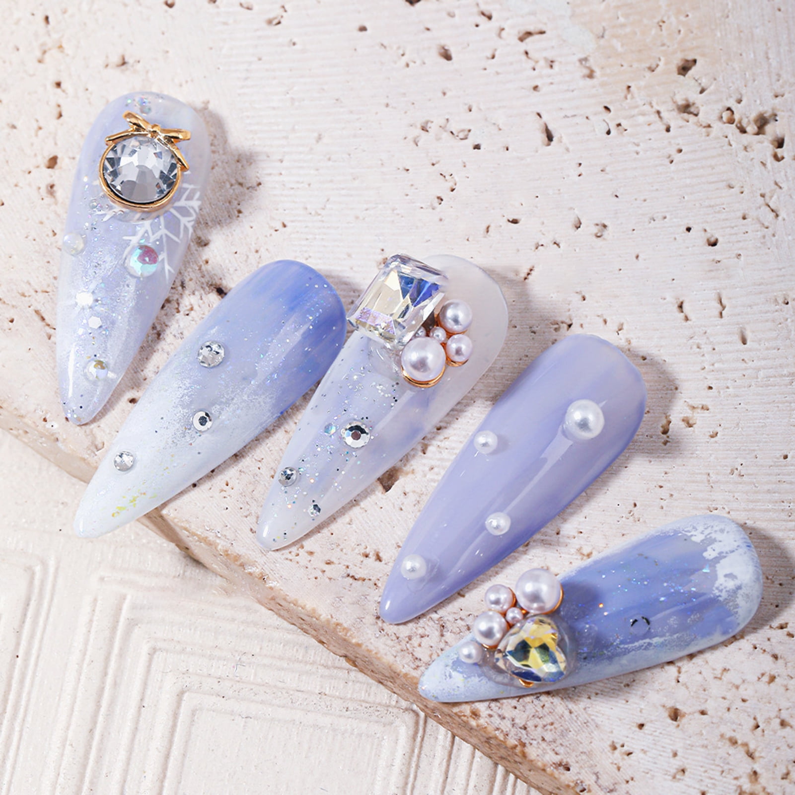 dianhelloya 10Pcs Nail Rhinestone Shining Three-dimensional High Gloss ...