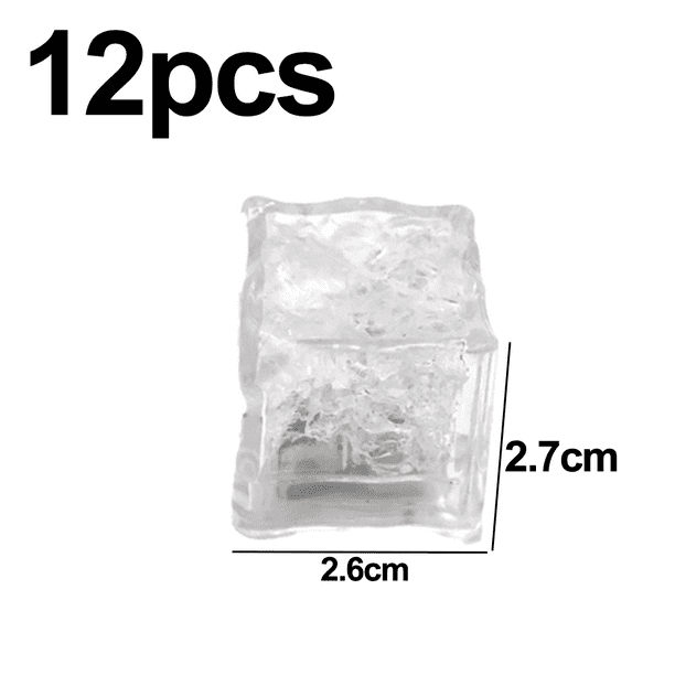 Multi Color Light up Ice Cubes - 12 Pack Rainbow Flashing LED Ice Cube ...