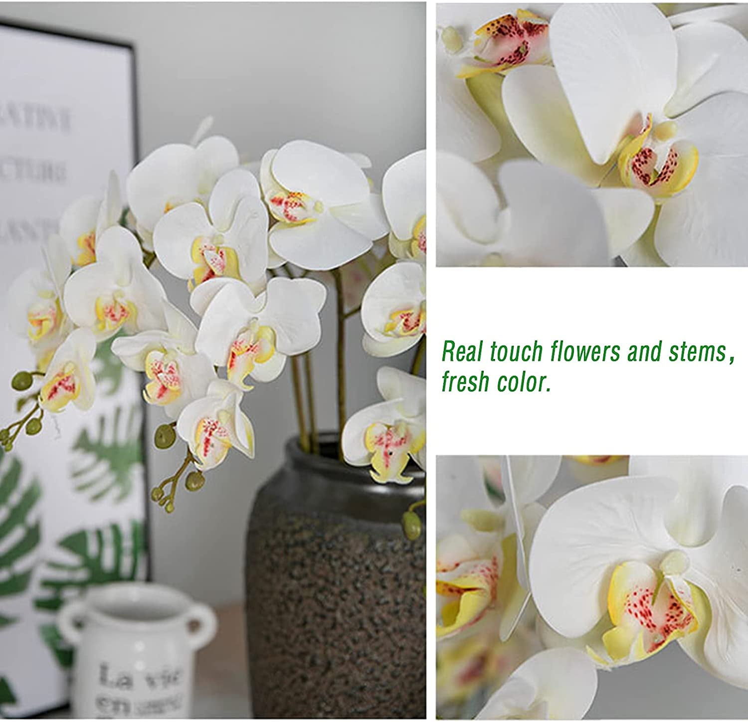 Silk Artificial Phalaenopsis Flowers Artificial Orchid Flowers Branches ...