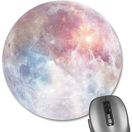 Knseva Bright Moon Planet Round Mouse Pad Cute Mat Customized Design ...