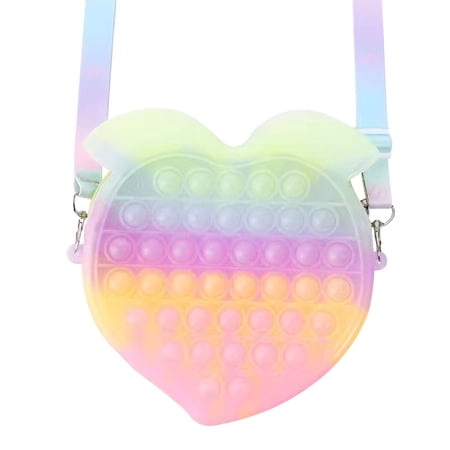 Flywake Pop Shoulder Bag Fidget Toys Rainbow Simple Pop Fidget Bag Toy ...