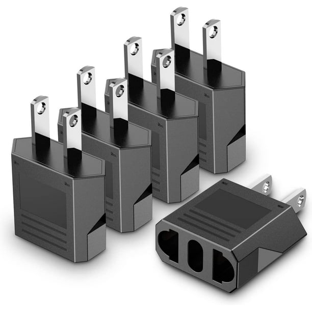 European to America/Canada Travel Plug Adapter, 5 Pack European Travel ...