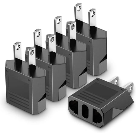 European to America/Canada Travel Plug Adapter, 5 Pack European Travel ...