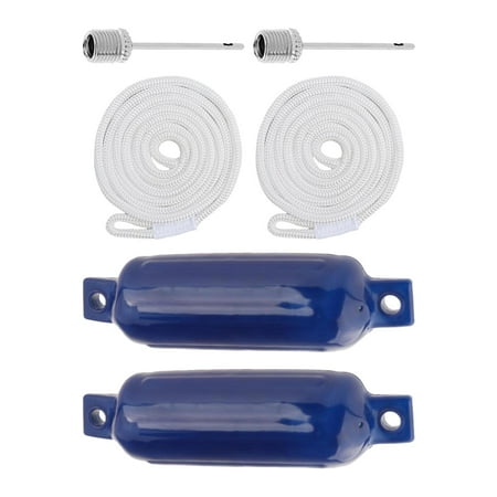 Boat Fendesr Inflatable, Marine Boat Bumper 4x16inch, with Ropes and ...