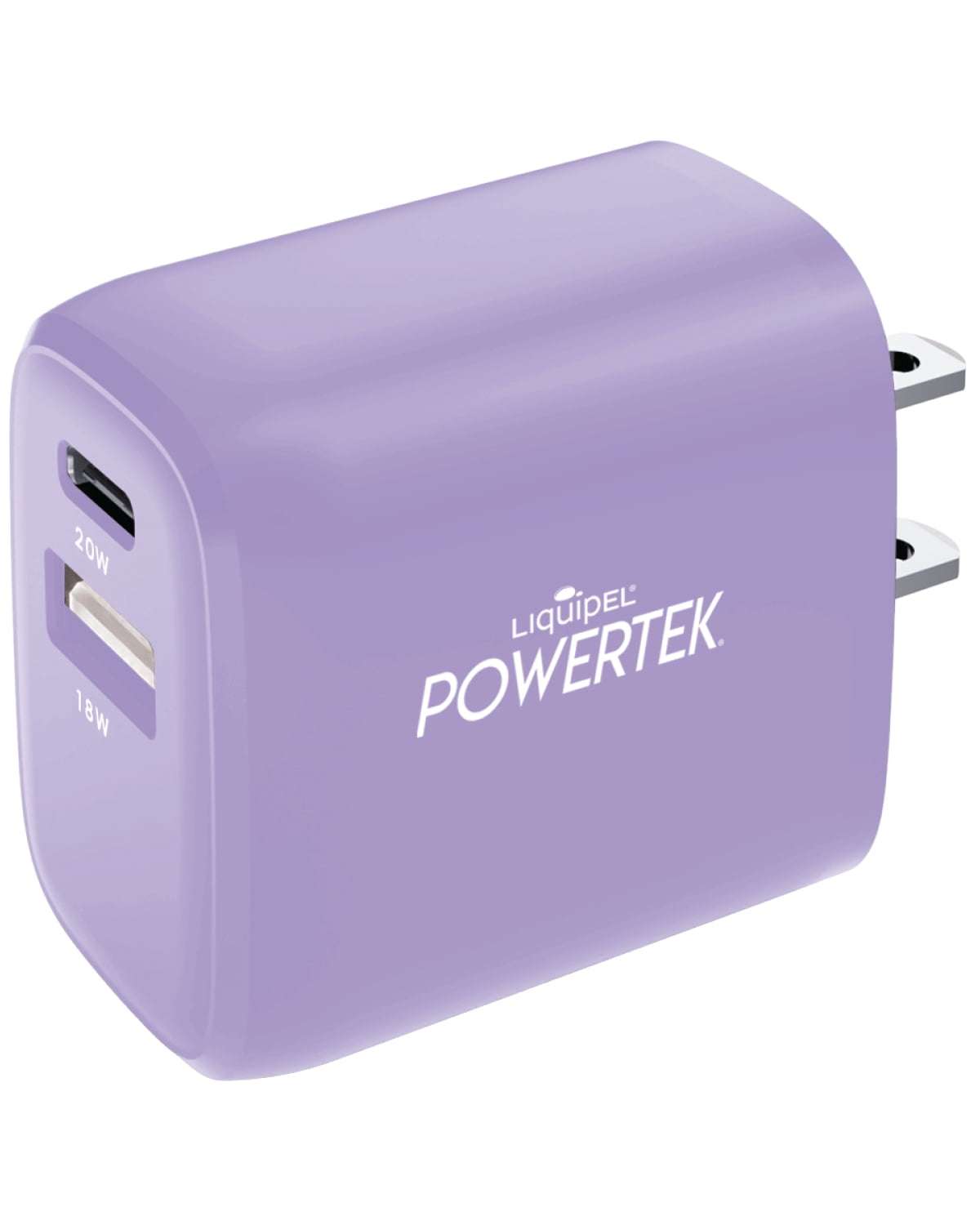 Liquipel Powertek Pastel Type-C Fast Charging Wall Charger 20W PD USB-C with Foldable Plug, for ...