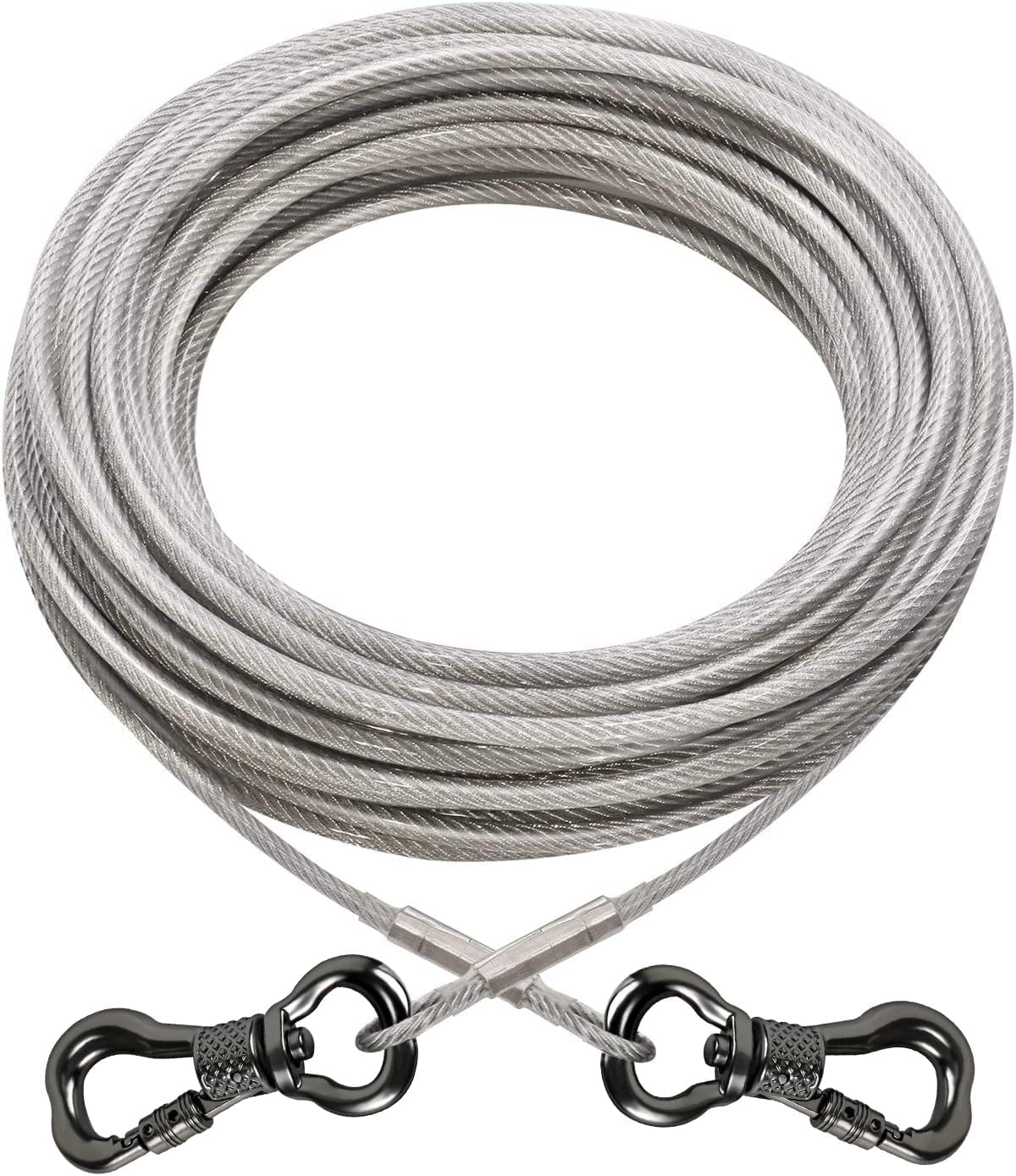 50 ft Dog Tie Out Run Trolley Cable, Pet Heavy Duty Reflective Dog ...