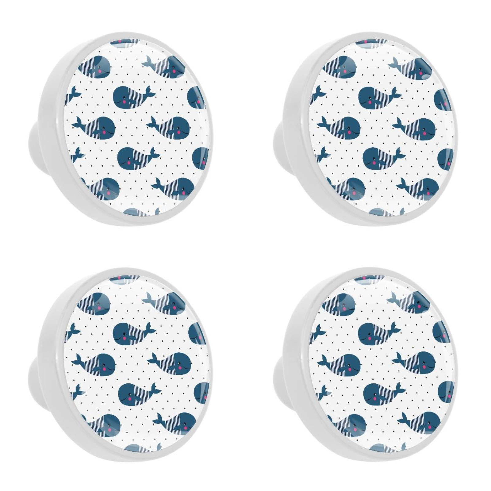 4 Pcs Whale Knobs for Kitchen Cabinet Cupboard Dresser Bookcase Drawer Pulls Handles Round Home ...