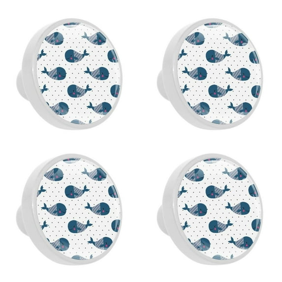 4 Pcs Whale Knobs for Kitchen Cabinet Cupboard Dresser Bookcase Drawer Pulls Handles Round Home ...