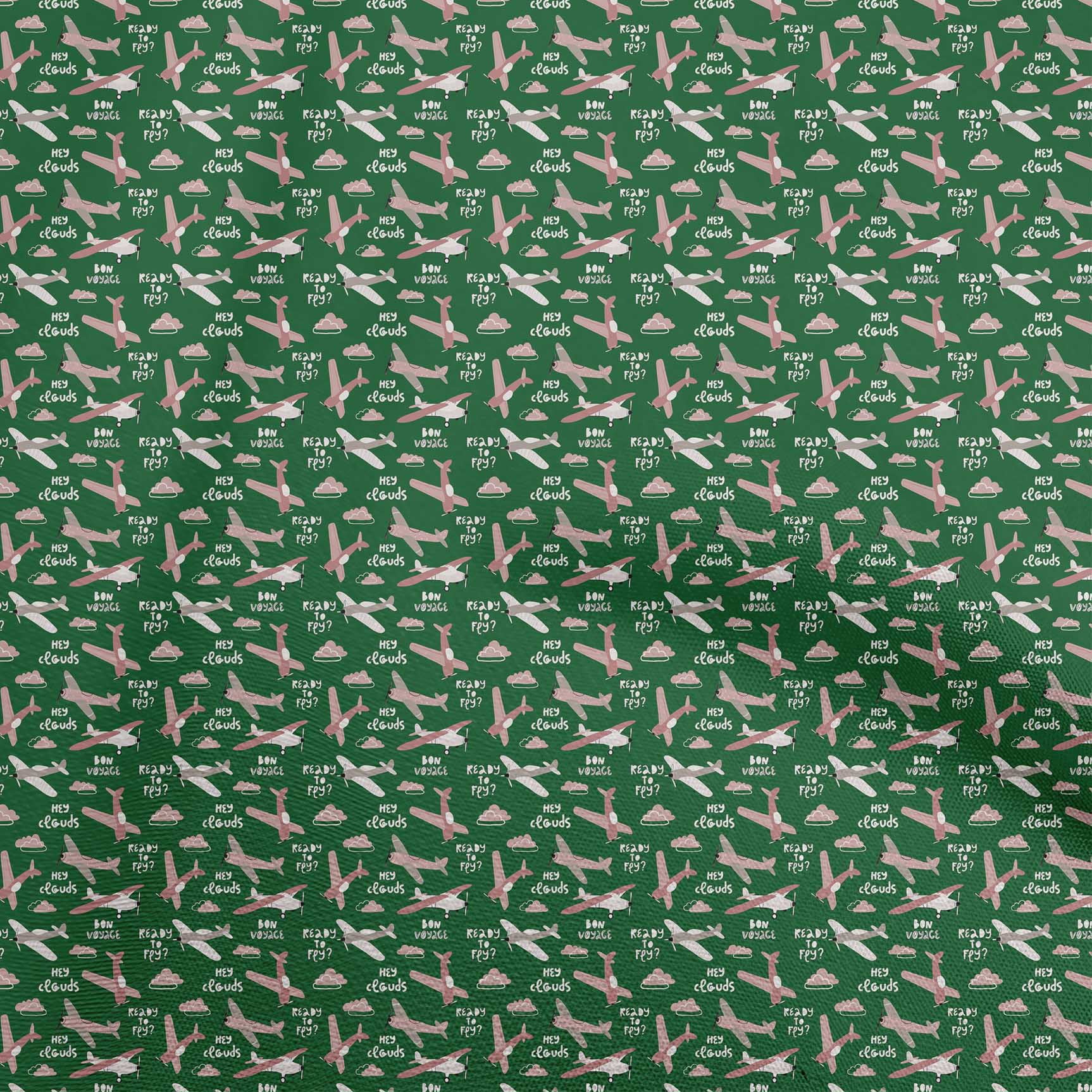 oneOone Velvet Green Fabric Travel Sewing Material Print Fabric By The ...