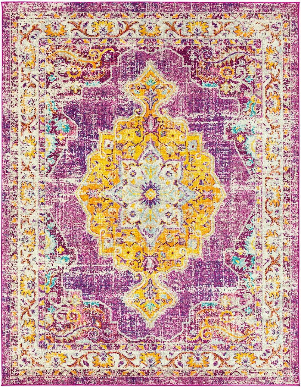 Traditional Safi Collection Area Rug in Orchid Color and Rectangle ...