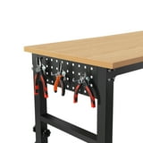Aukfa 72" Adjustable Workbench, 2 in-1 Heavy-Duty Rolling Worktable ...