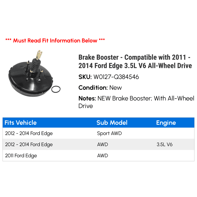 2011 Ford Edge Brake Booster