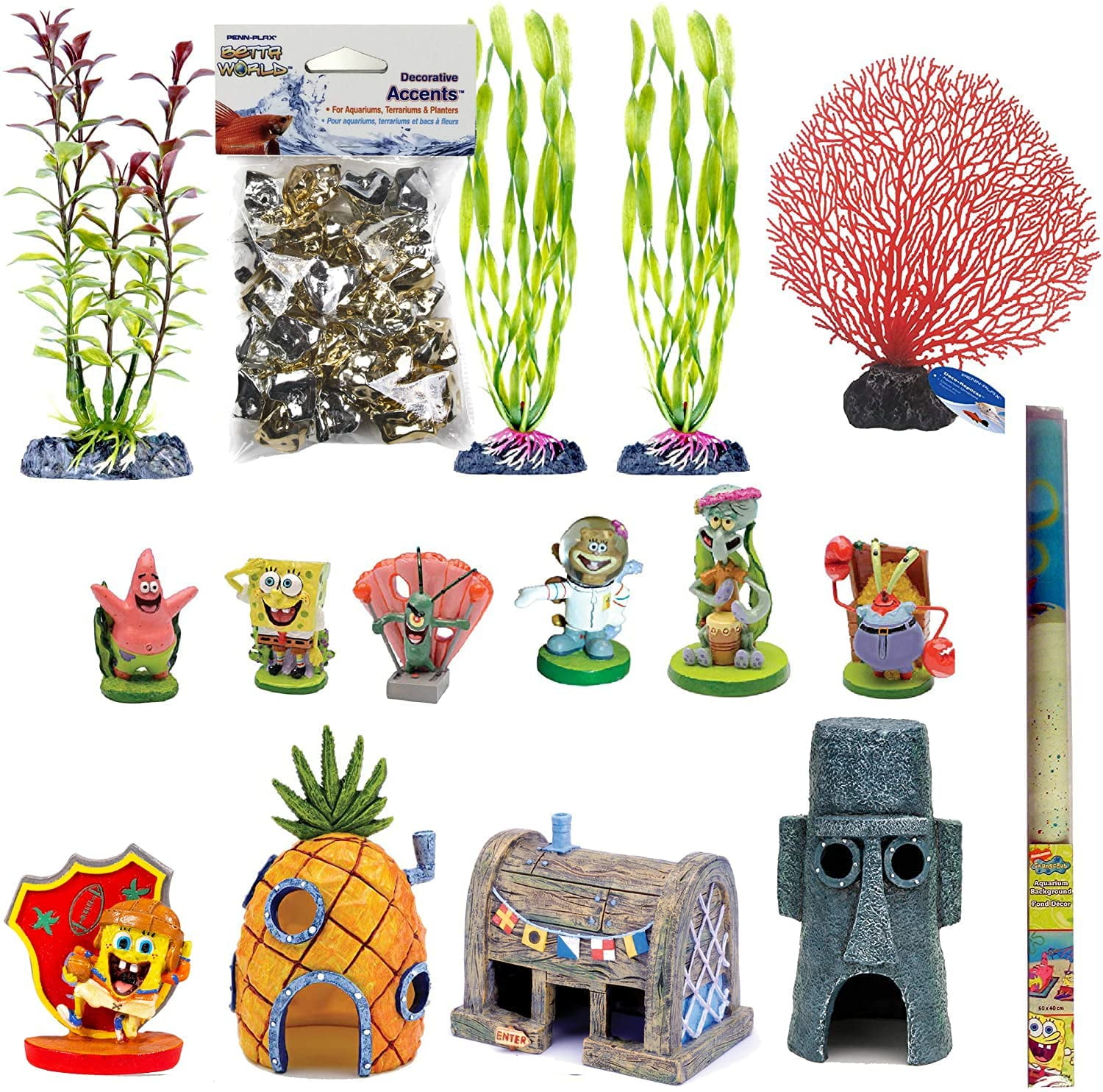 Penn-Plax Spongebob Squarepants Officially Licensed 16 Piece Gift Set ...