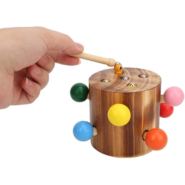 Mushroom Catch Worm Game Magnetic Wooden Block Toy Hand Eye for ...