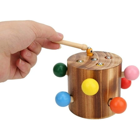Mushroom Catch Worm Game Magnetic Wooden Block Toy Hand Eye for ...