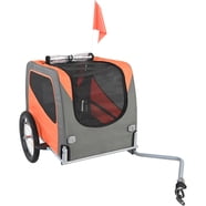 vidaXL Large Pet Pull Behind Foldable Dog Bike Trailer, Bicycle Carrier ...