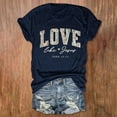 DHFJKG Women Lover Letter Graphic Tee Floral Print Short Sleeve T Shirt ...