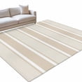 Beige White Stripes 5'x7' Rug for Living Room Sofa and Coffee Table ...