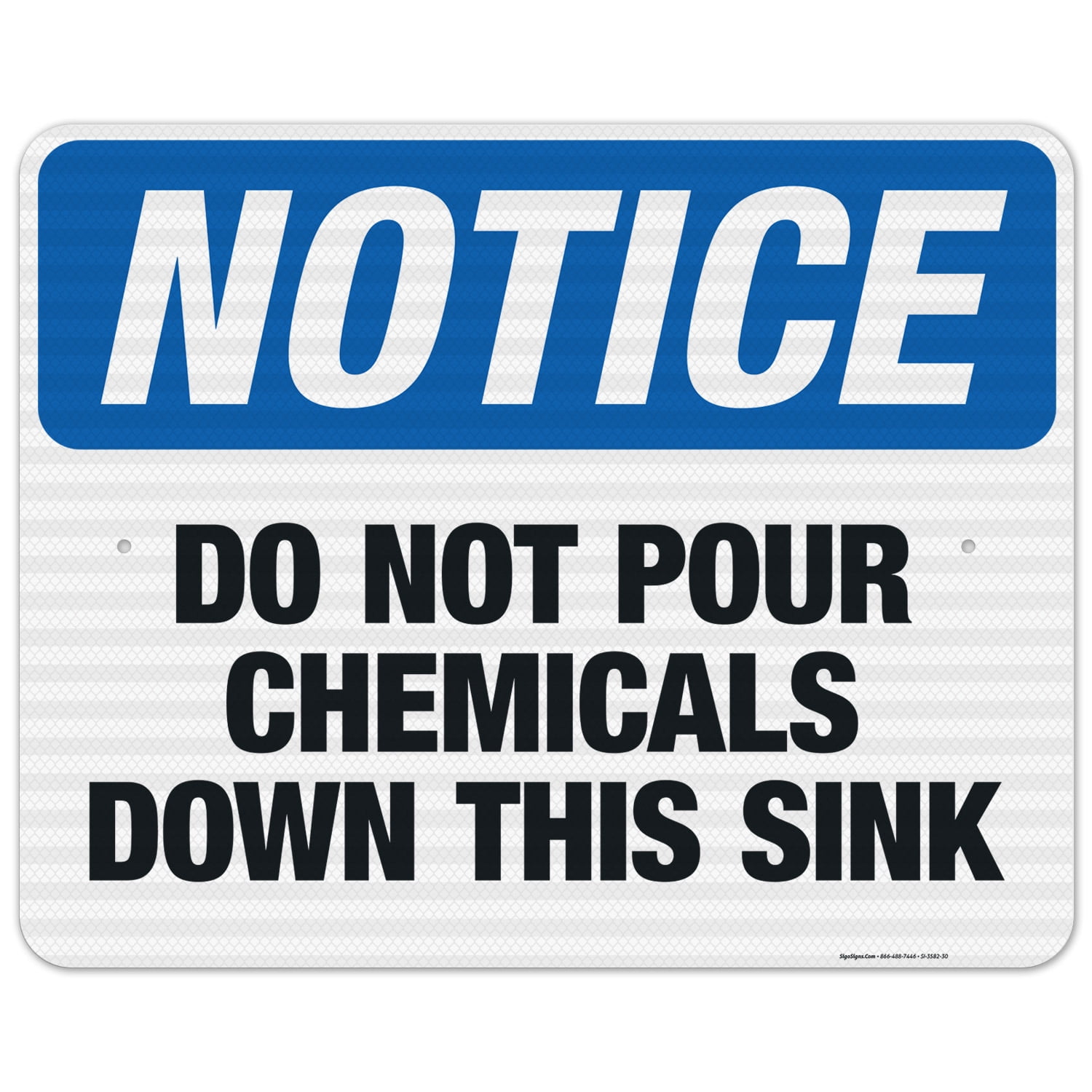 Do Not Pour Chemicals Down This Sink Sign, OSHA Notice Sign, - Walmart.com