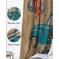 4th of July Kitchen Curtains Blue Truck Balloon Floral Independence Day ...
