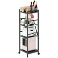 4 Tier Kitchen Storage Shelf Kitchen Trolley with Wheels,Strong Load ...