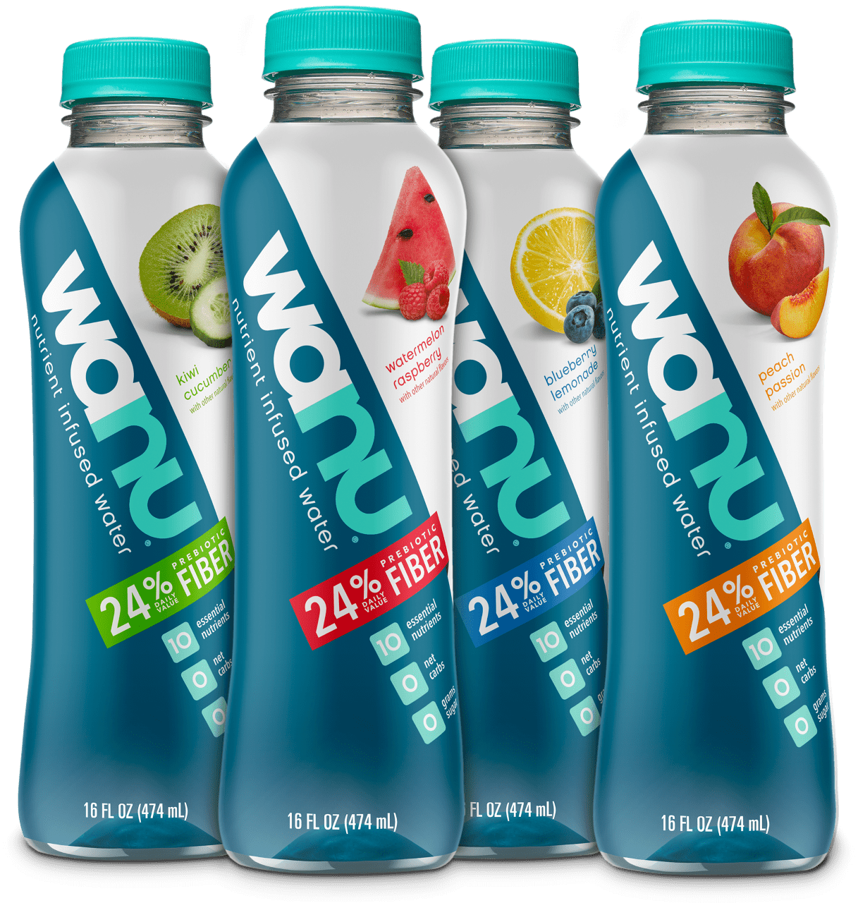 Wanu Water, Prebiotic Fiber Water, Variety Pack, 12 Pack, 16 oz ...