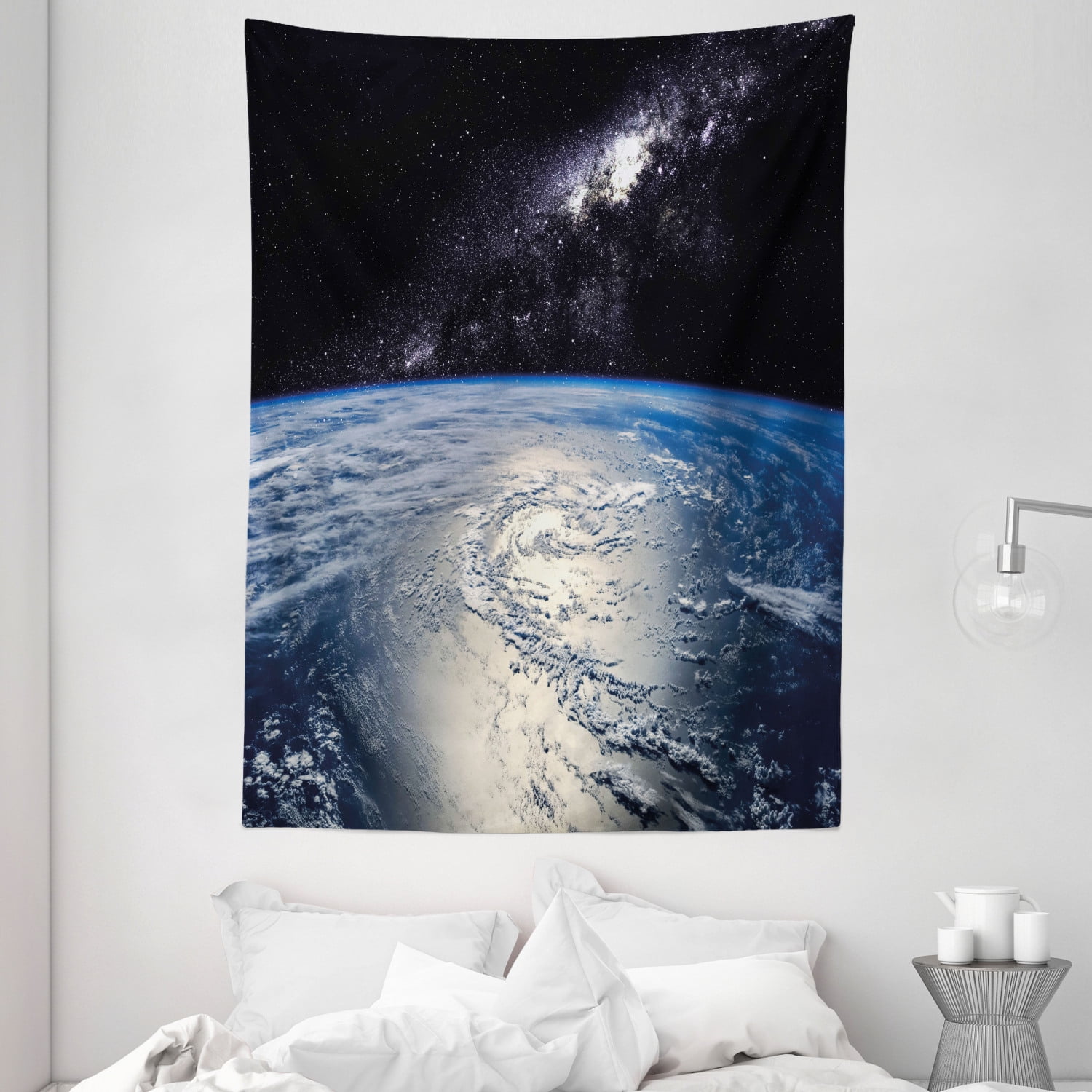 Earth Tapestry, Majestic Universe Image with Earth and Distant Nebula ...