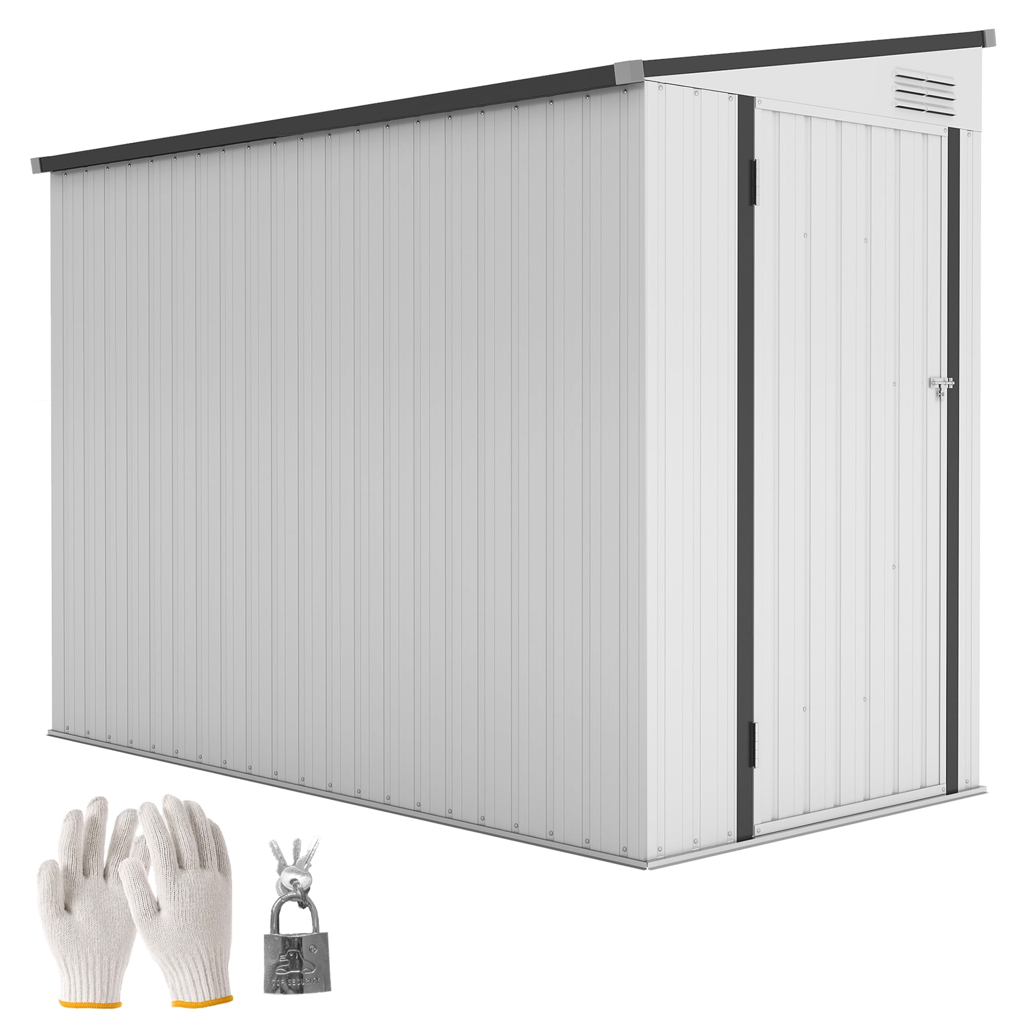 Click here for Outsunny 4 X 8 Lean To Outdoor Shed With Lock  Whi... prices
