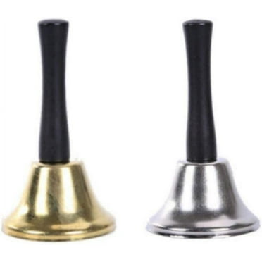 Gold Hand Bell, 2 Pack Steel Hand Bell Call Bell for Wedding, Adults ...